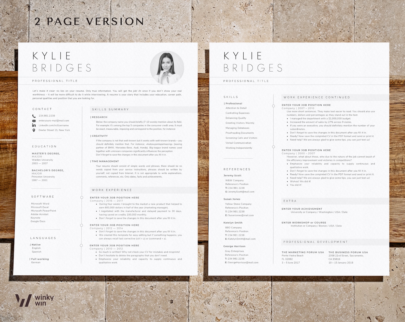 Combination Resume Template Format, Combination CV Template Resume With ...