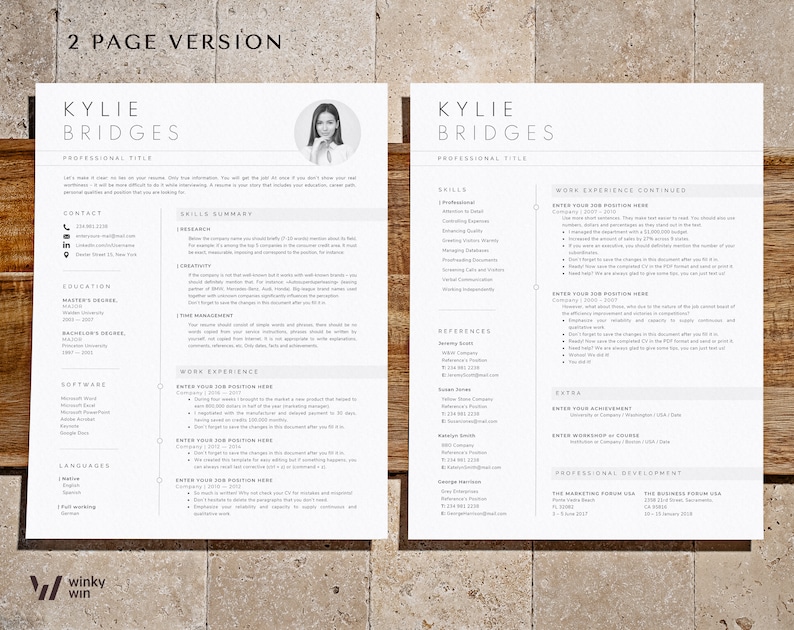 Combination Resume Template Format, Combination CV Template Resume With ...