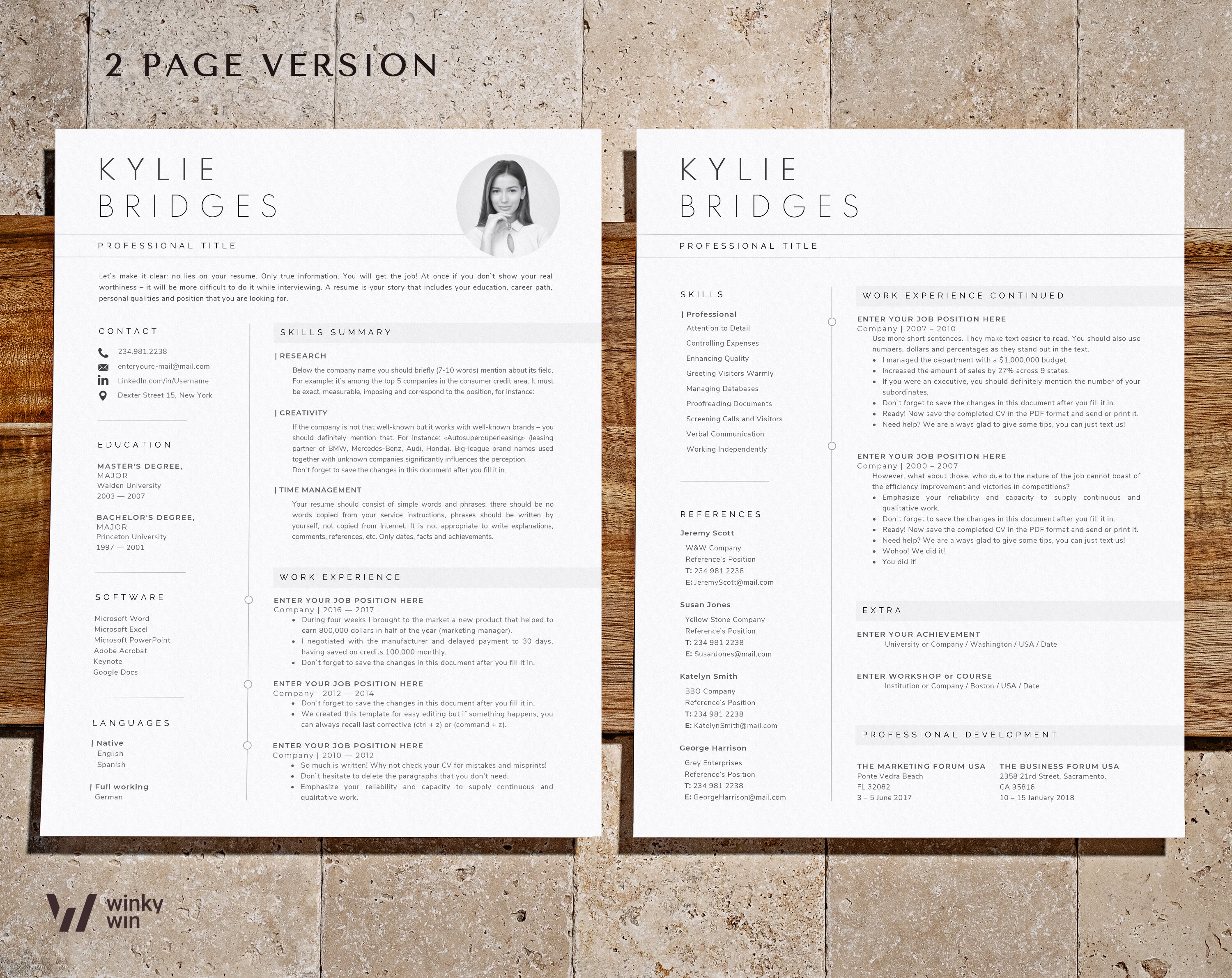 Combination Resume Template Format, Combination CV Template Resume With ...