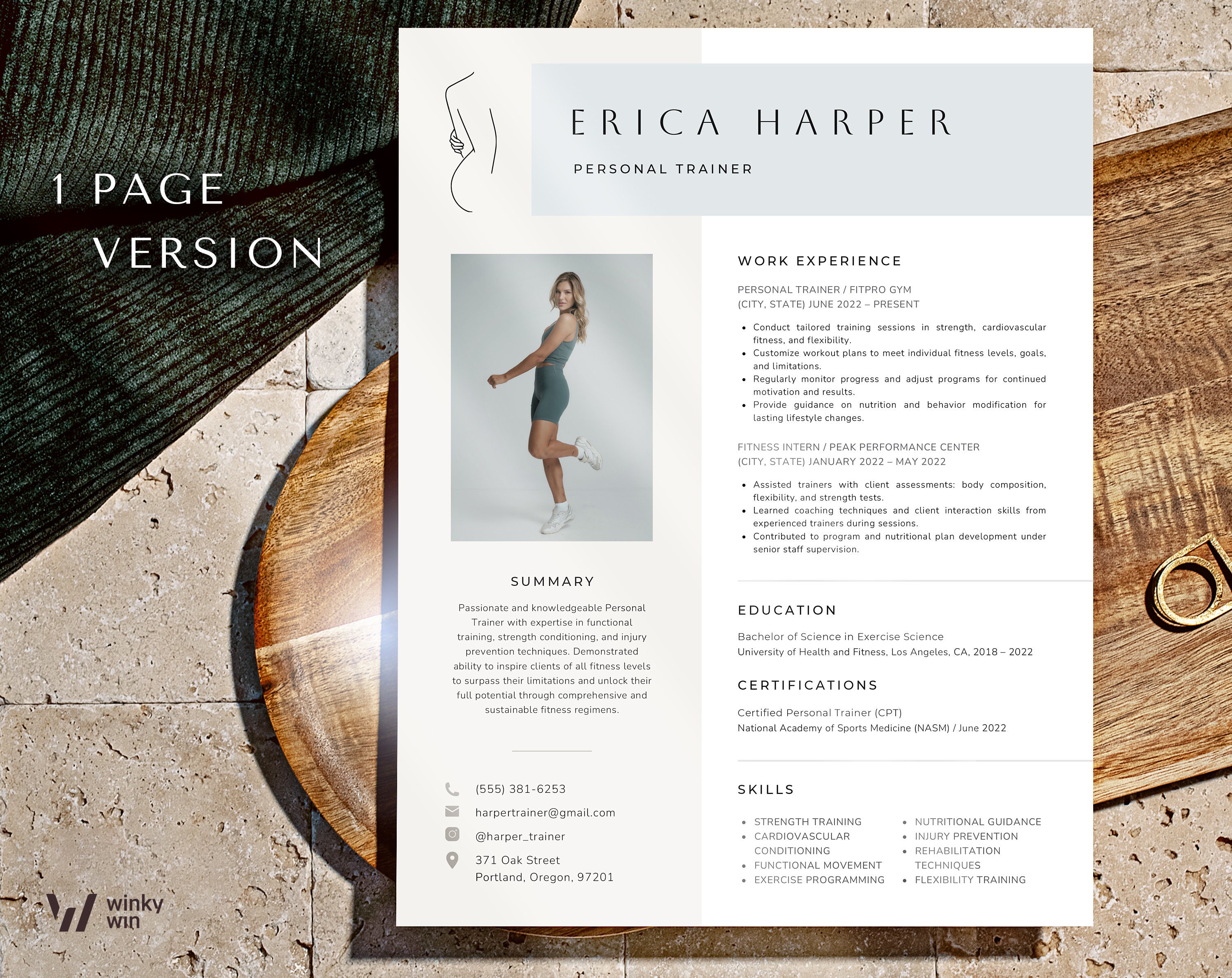 Personal Trainer Resume Template, Fitness Trainer Cv Template, Fitness ...