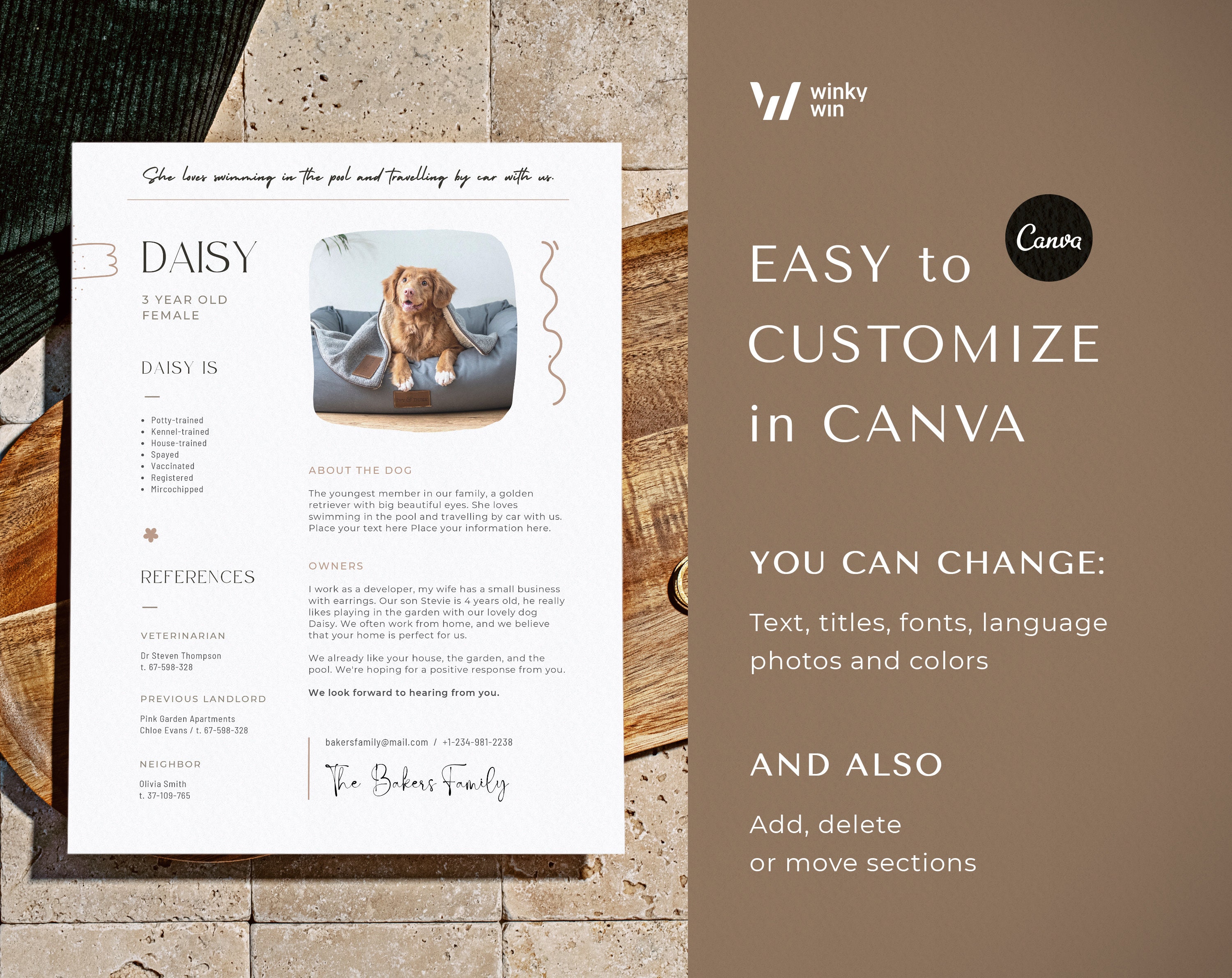 Dog Resume Rental Application, Renting Pet Bio, Dog Rescue, Dog Resume ...