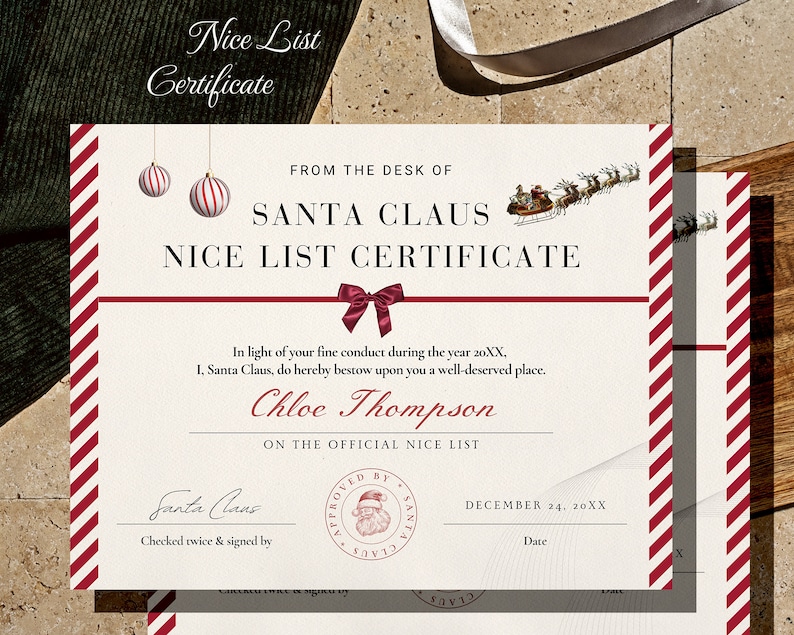 Christmas Letter From Santa Letter Template, Santa Claus Nice List ...