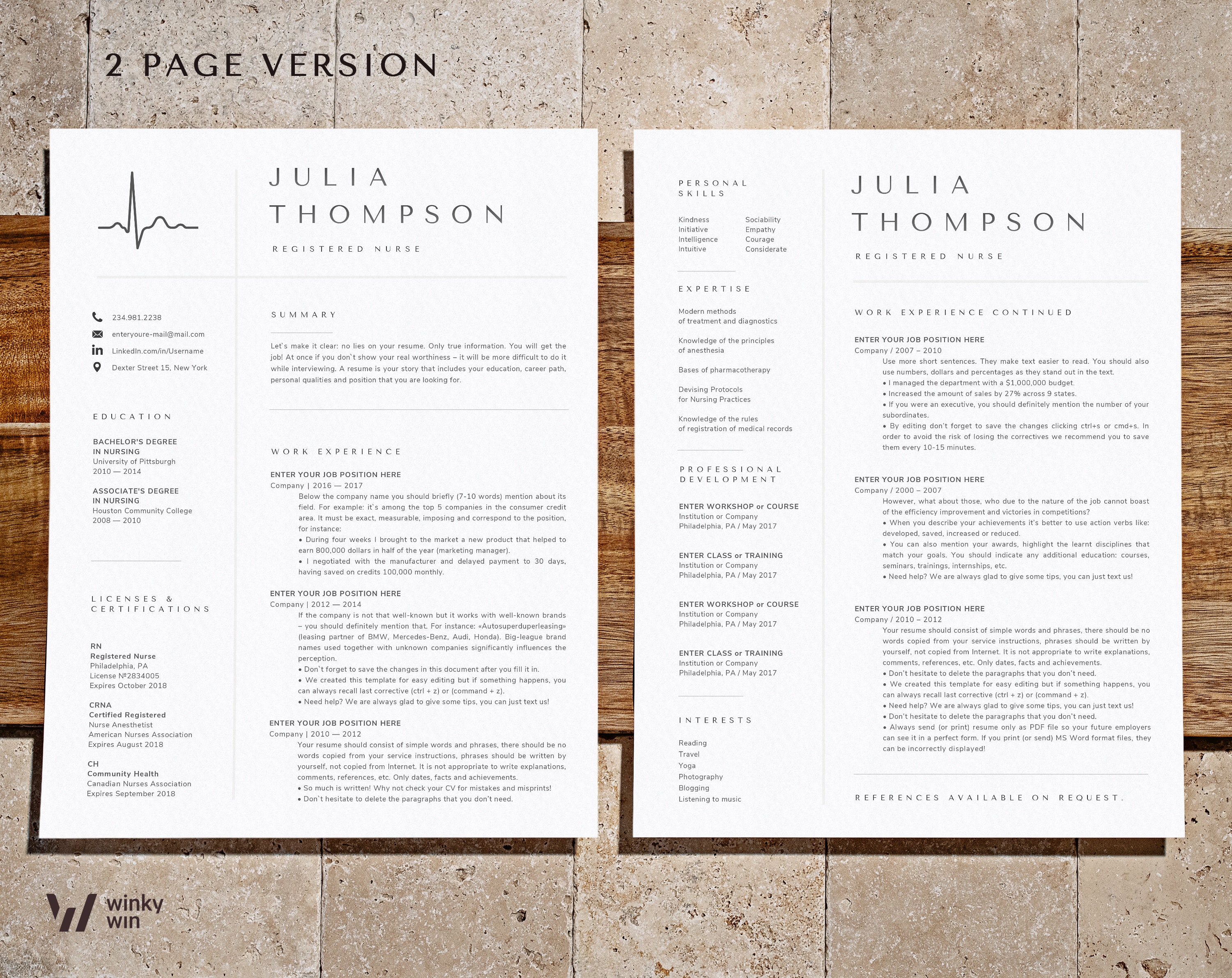 Nursing Resume Template, Medical Cv Template, Nurse Resume Template ...