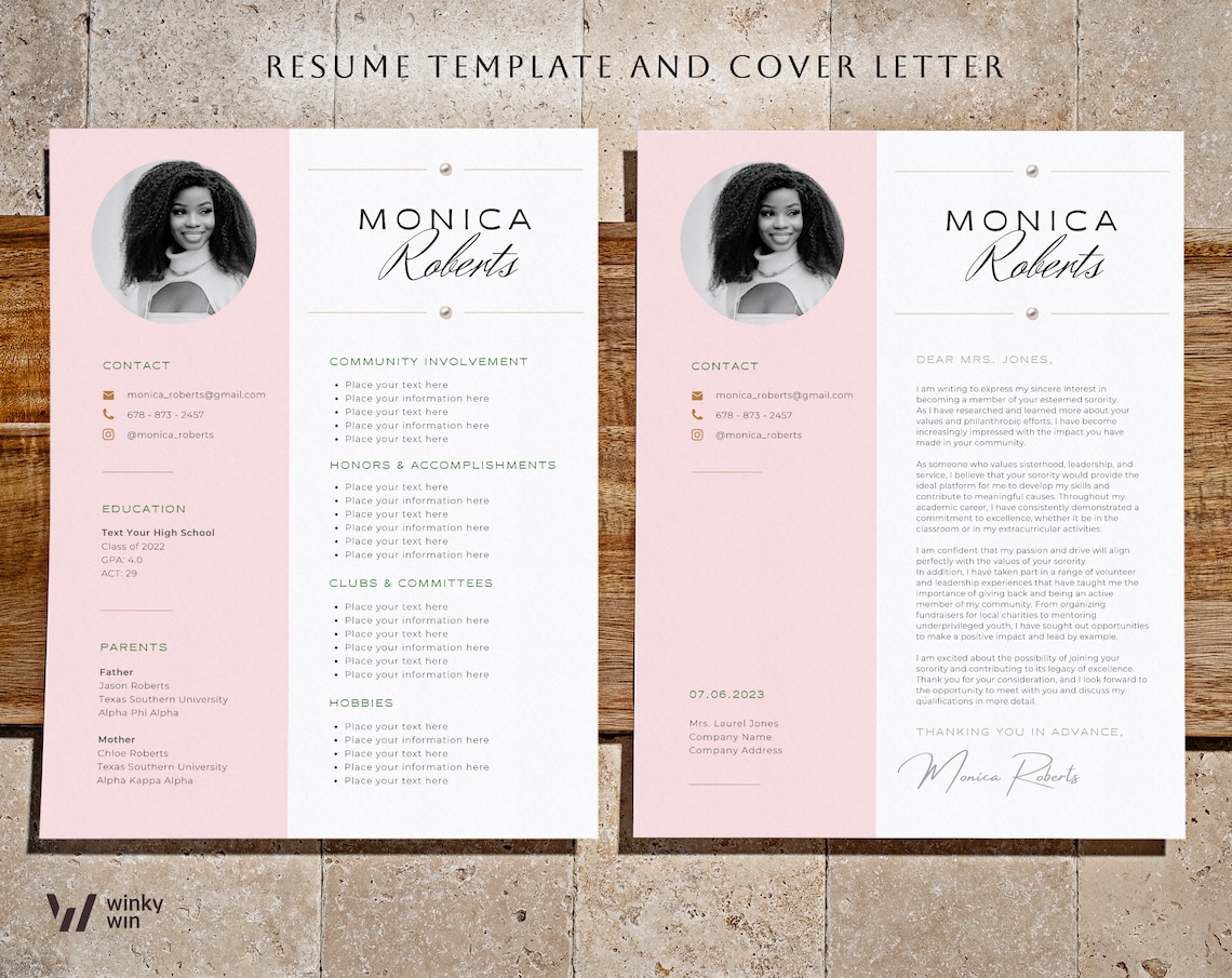 AKA Resume, Alpha Kappa Alpha Sorority Resume Template, Sorority Rush ...