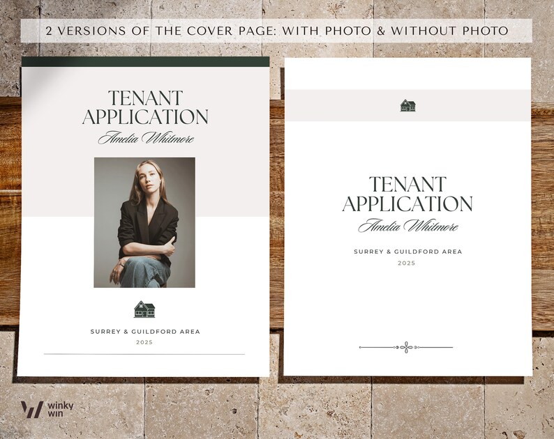Rental Application Template Canva, Rental Resume for Single Applicant ...