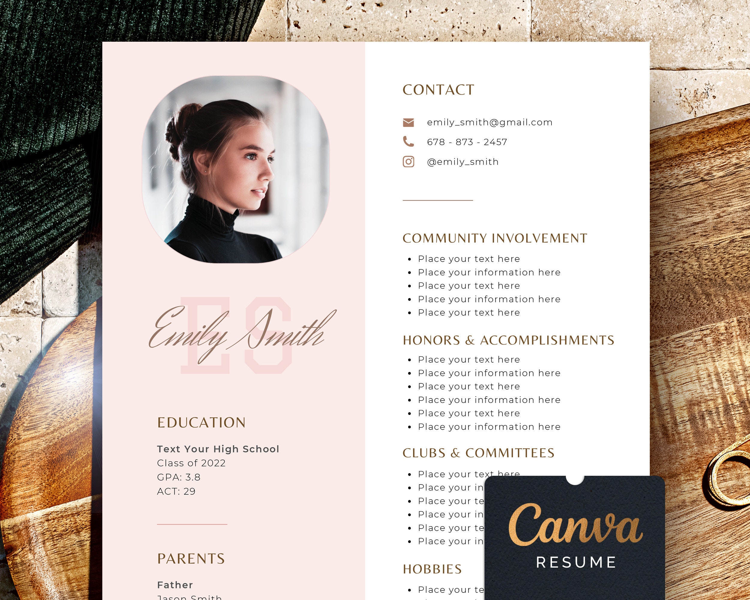 Sorority Resume Example, Rush Resume Template With Photo Canva, Free ...