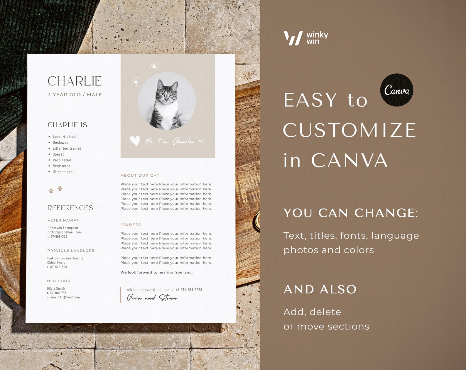 Cat Resume for Rental Writing Cat Bios Cat Adoption Ads Cat - Etsy
