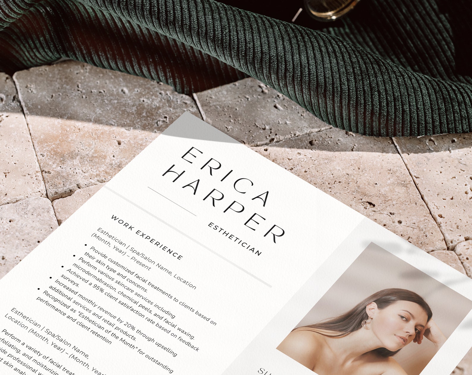 Esthetician Resume Example, Minimalist Beauty Resume Template for ...
