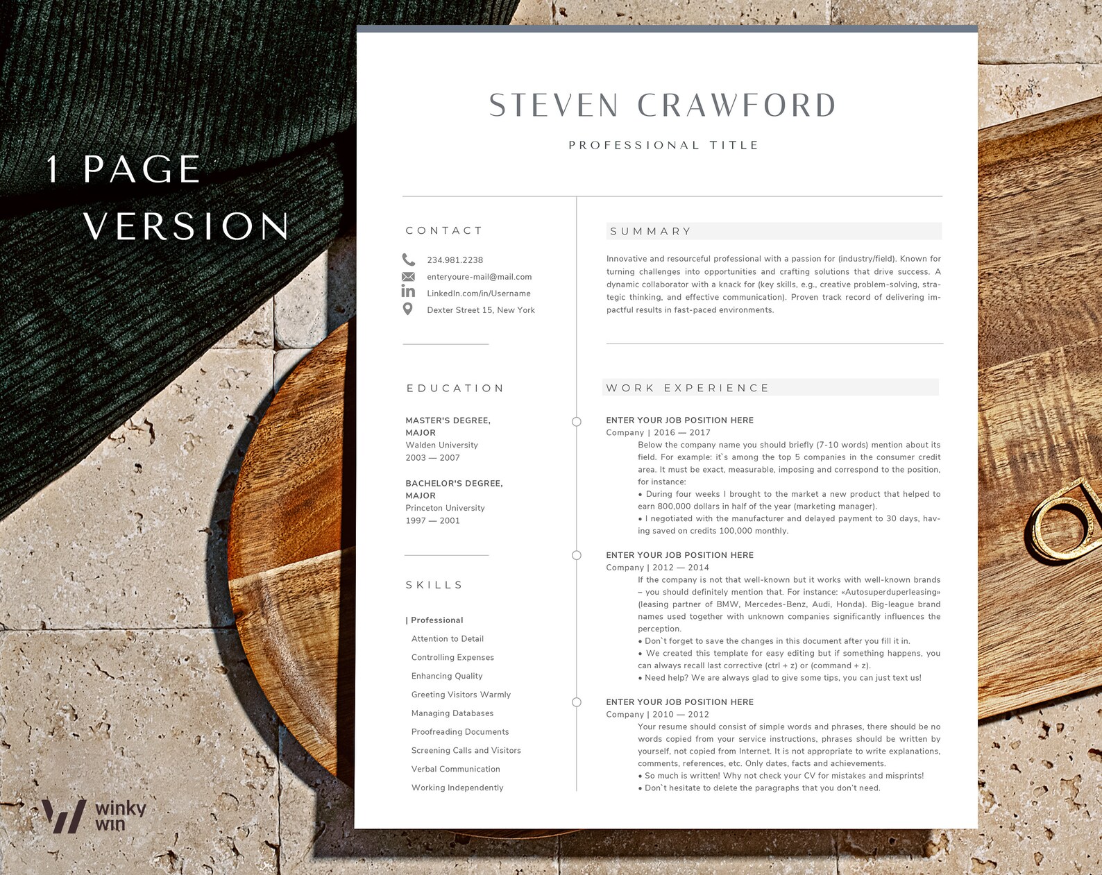 Curriculum Vitae Template, Executive Resume Template, Cv Template Word ...