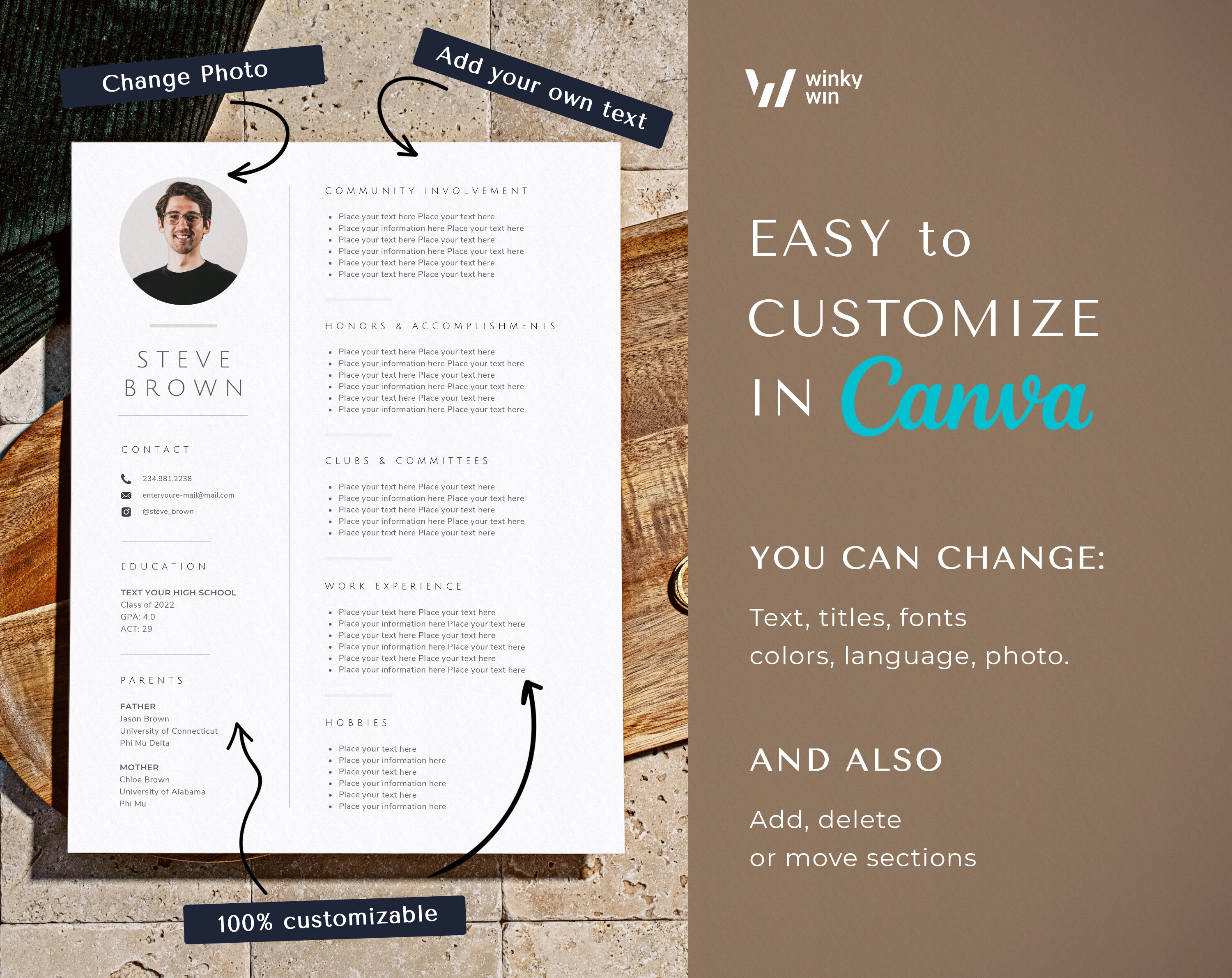 Fraternity Resume Template Canva, Fraternity Rush Resume, Recruitment ...