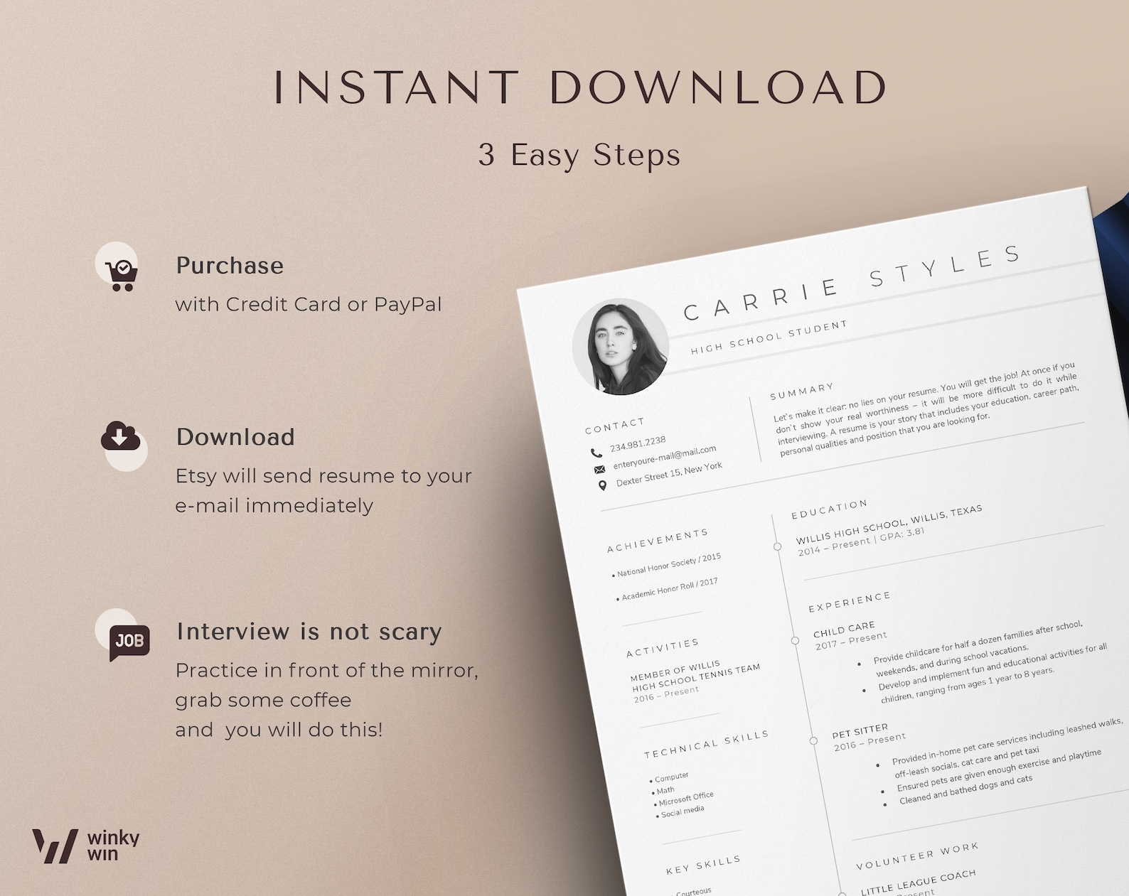 Graduation Gifts for Her High School Resume Template Students, College ...