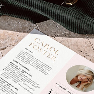 Rose Gold Resume Template Canva, Creative Pink Bronze CV Template With ...