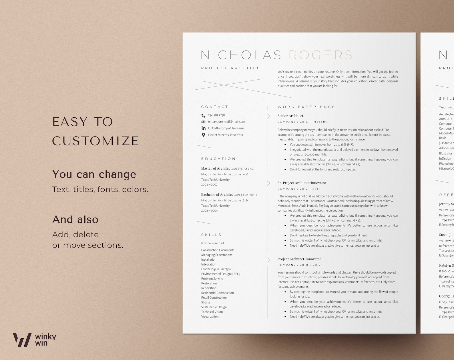 Resume Templates Architect Cv Template Architectural Resume Template ...