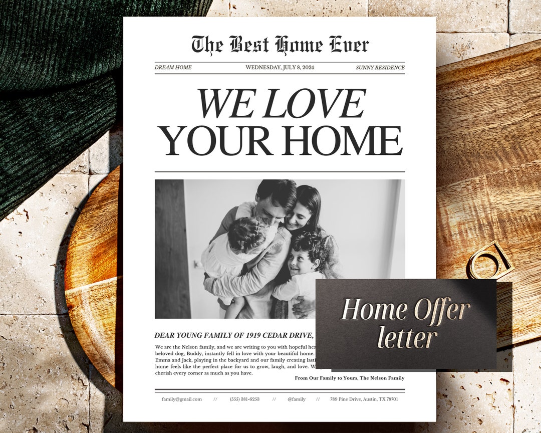 Home Offer Letter Template, Family House Offer Letter to Seller, We ...