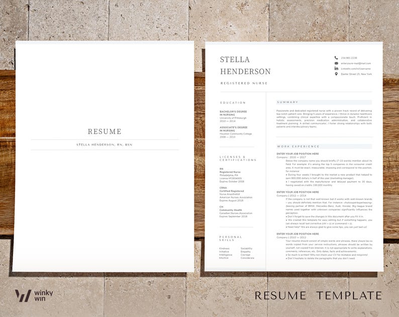 Nurse Portfolio Template, Professional Nursing Portfolio for RN, LPN ...