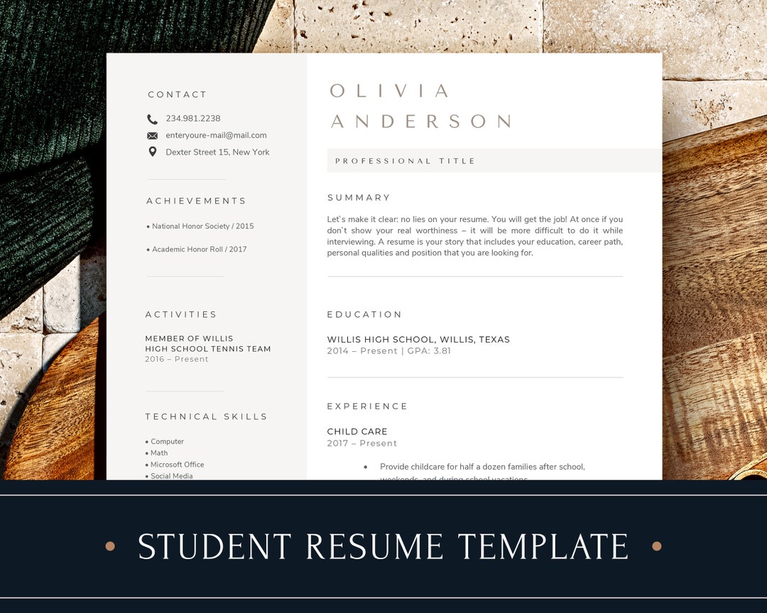 Student Resume Template, College Graduate Student CV Template High ...