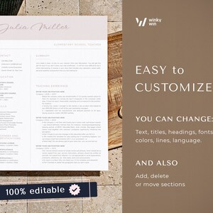 Pink Teacher Resume Template Google Docs, Word, 3 Page Professional ...