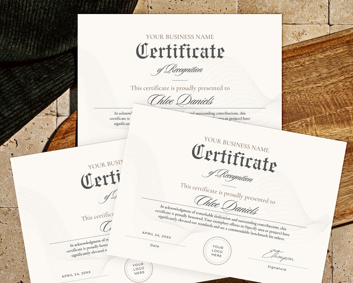 Certificate of Recognition Template Canva, Gold Certificate of ...