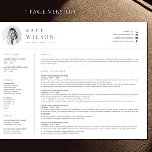 Horizontal Resume Template, Landscape Cv Template Format, Modern Resume ...