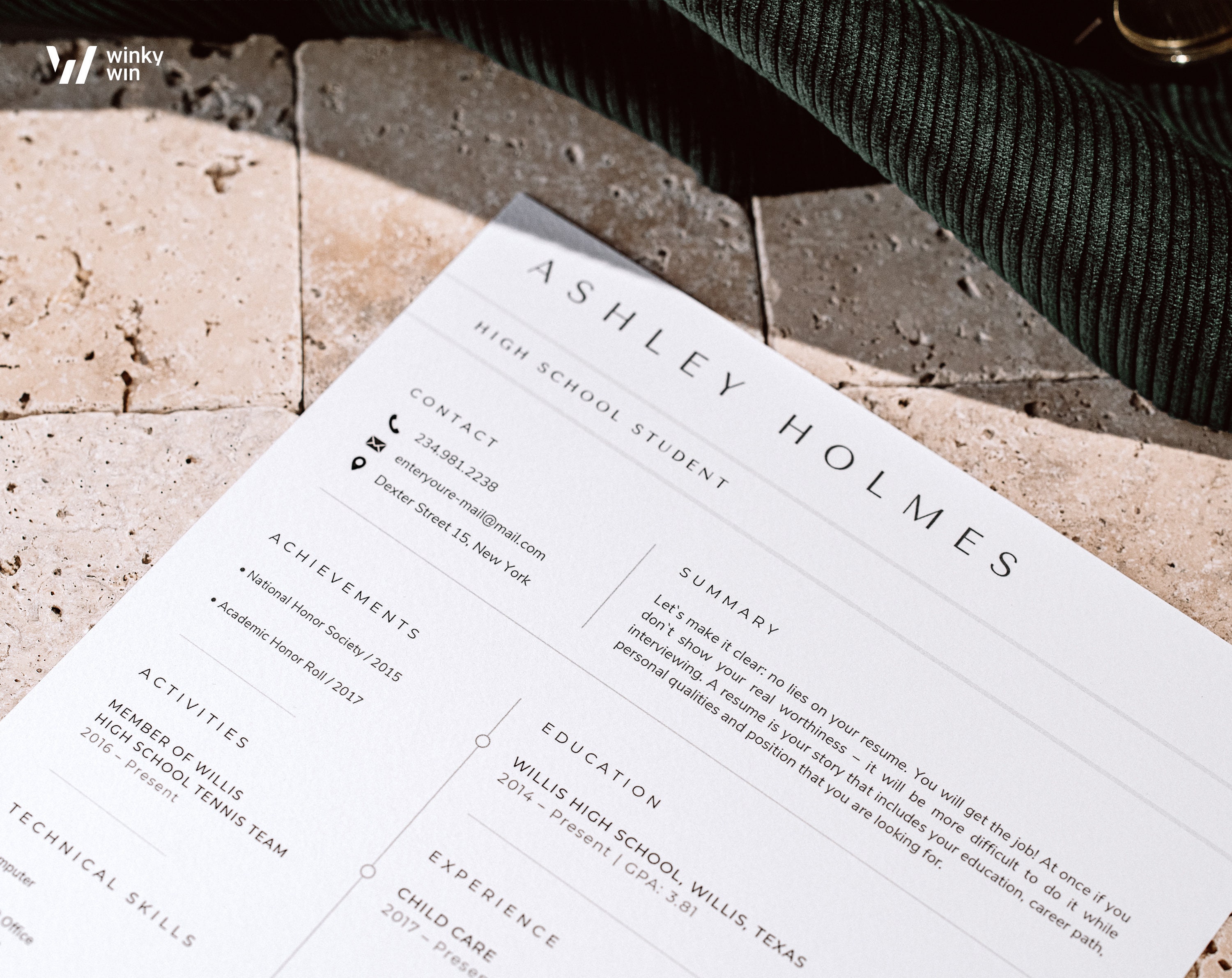 Collage Resume Template Student, High School Student Resume With No ...