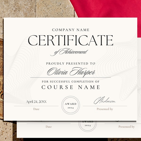 Certificate of Achievement Blank - Etsy