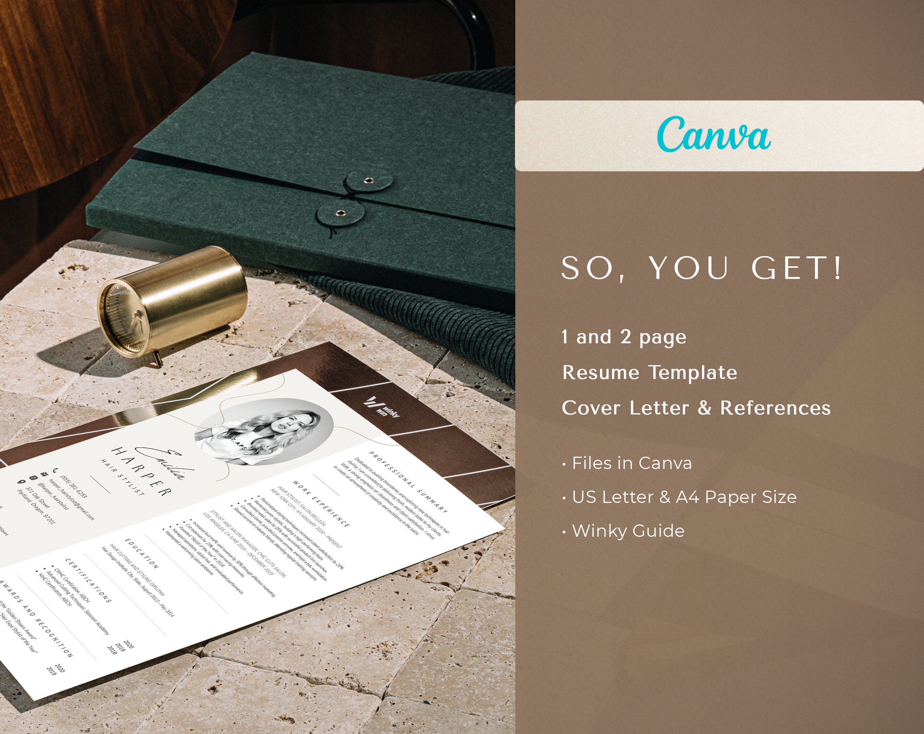 Hair Stylist Resume CV Template for Hairstylist, Hair Colorist Resume ...