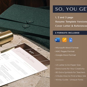 Pink Teacher Resume Template Google Docs, Word, 3 Page Professional ...