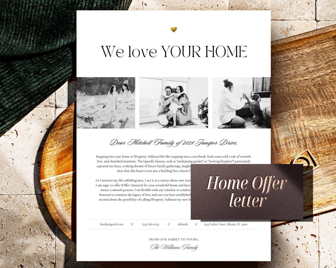 Minimalist House Offer Letter Template - Clean Home Offer Letter to ...