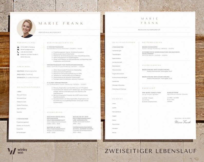 Bewerbung Bewerbungsvorlagen Lebenslauf Vorlage Word Mac - Etsy