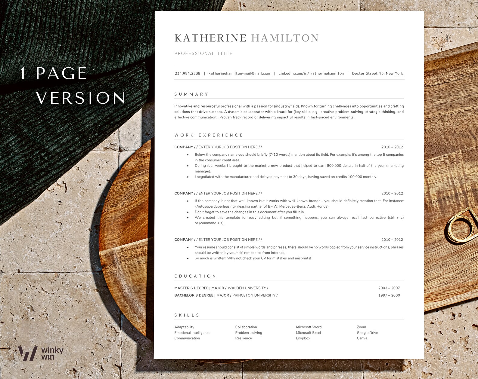 Executive Resume Template Ats Friendly, Professional ATS Resume ...