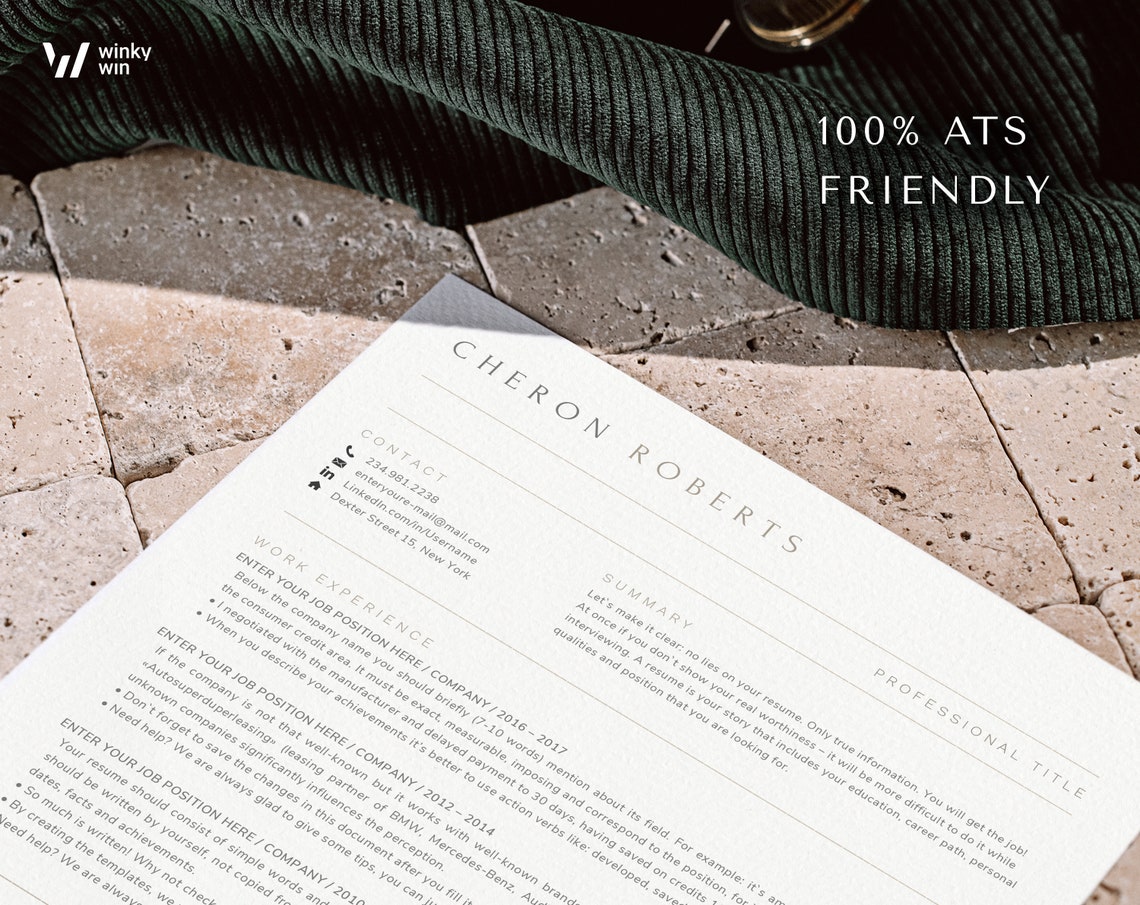 ATS Friendly Resume Template Google Docs Executive Resume for - Etsy