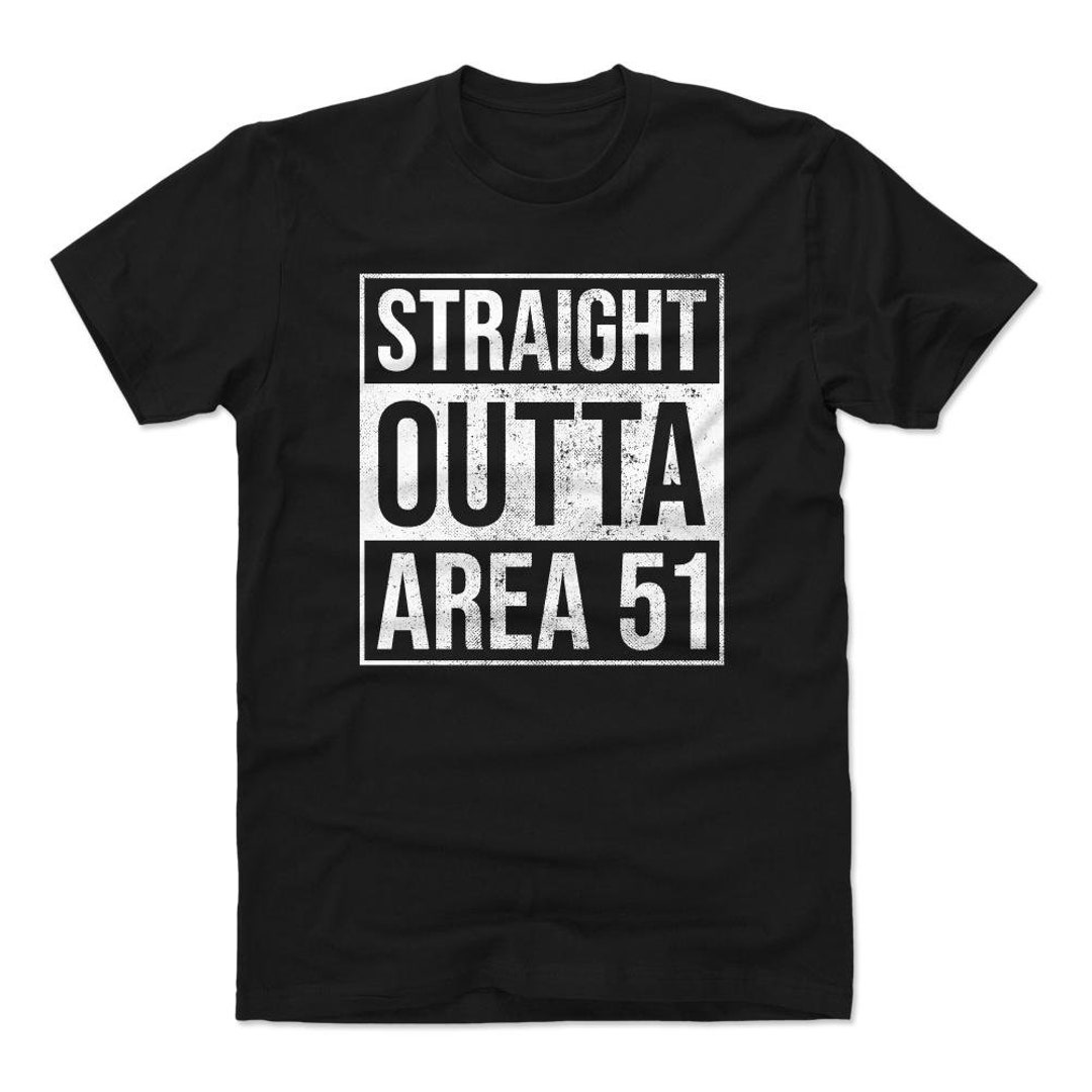 Area 51 Shirt Men's Cotton T-shirt Aliens Straight Out of Area 51 WHT ...