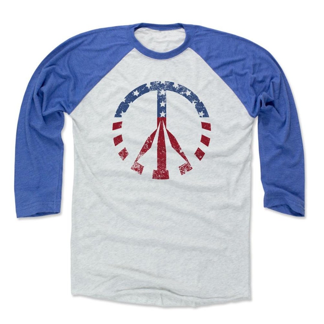 Peace Sign Men's Baseball T-shirt World Peace USA American Flag Peace ...