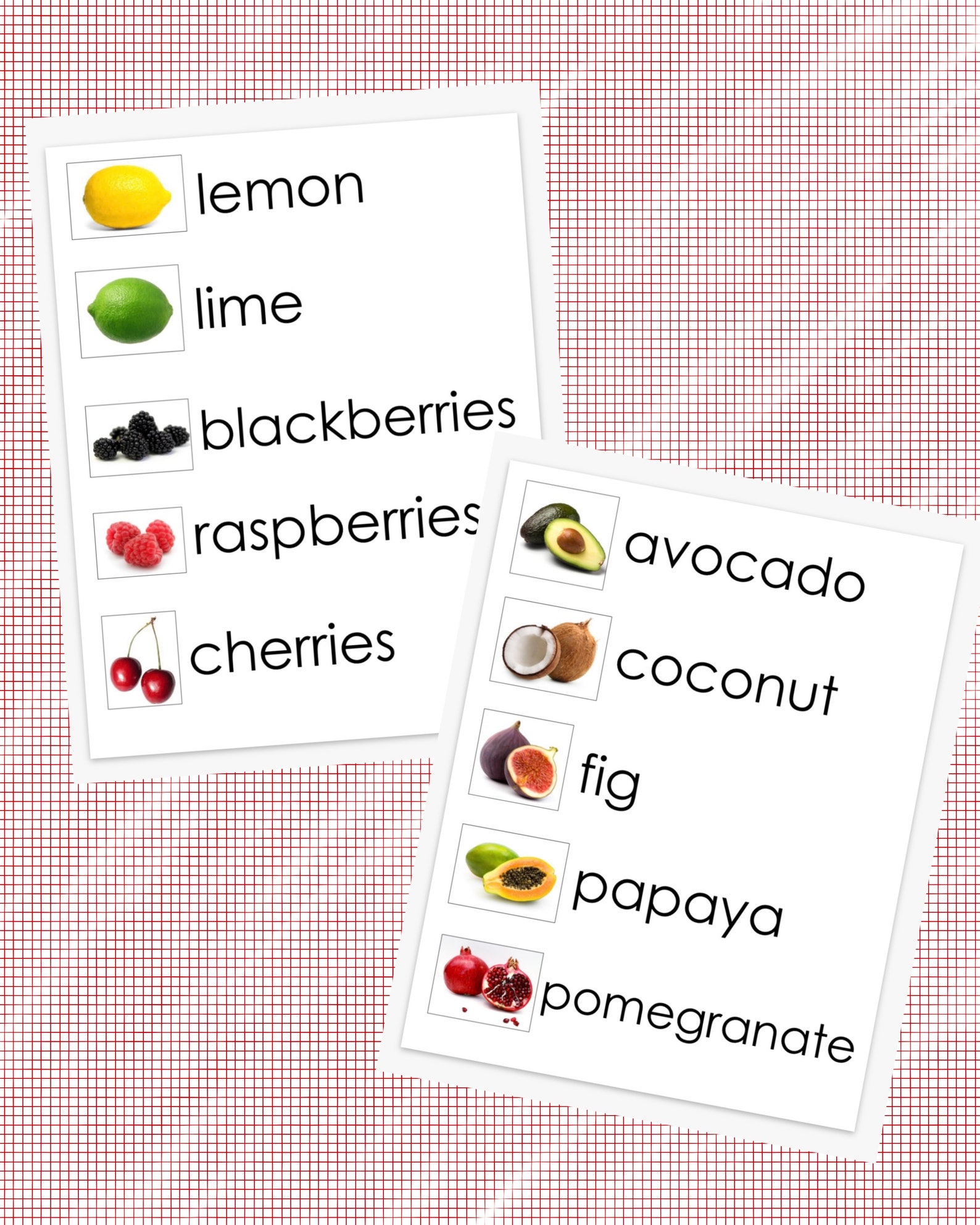 25 Fruit word wall words preK Kindergarten Elementary phonics | Etsy