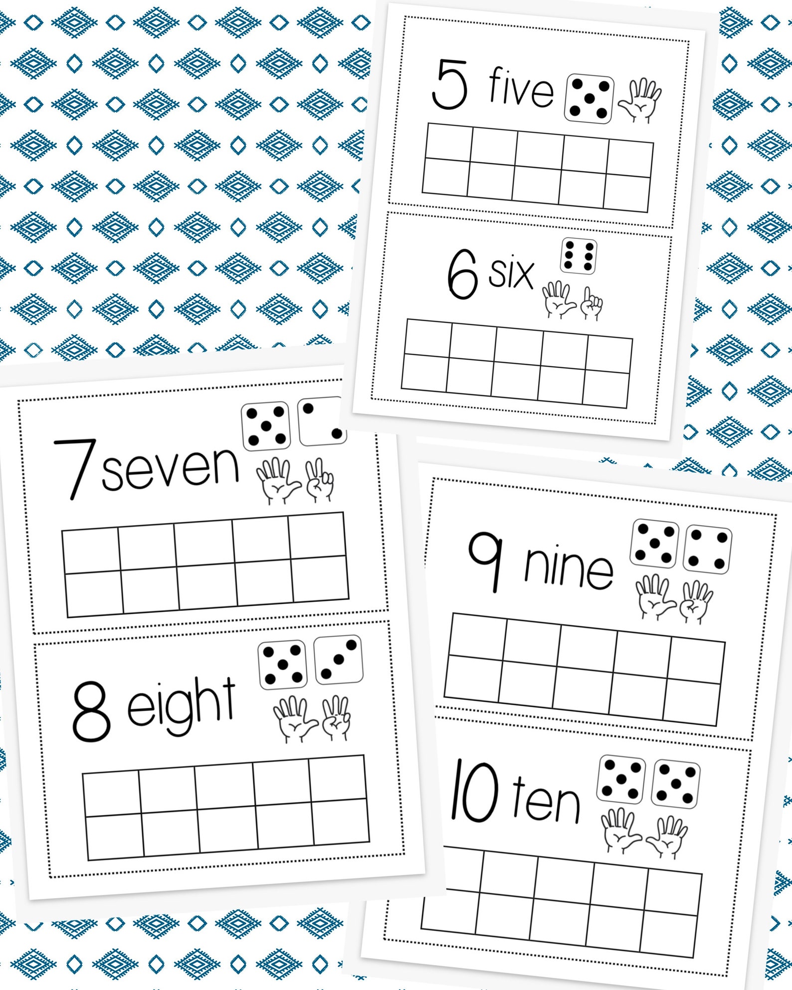 Numbers 1-10 Counting Cards Subitizing Mats Printable Digital | Etsy