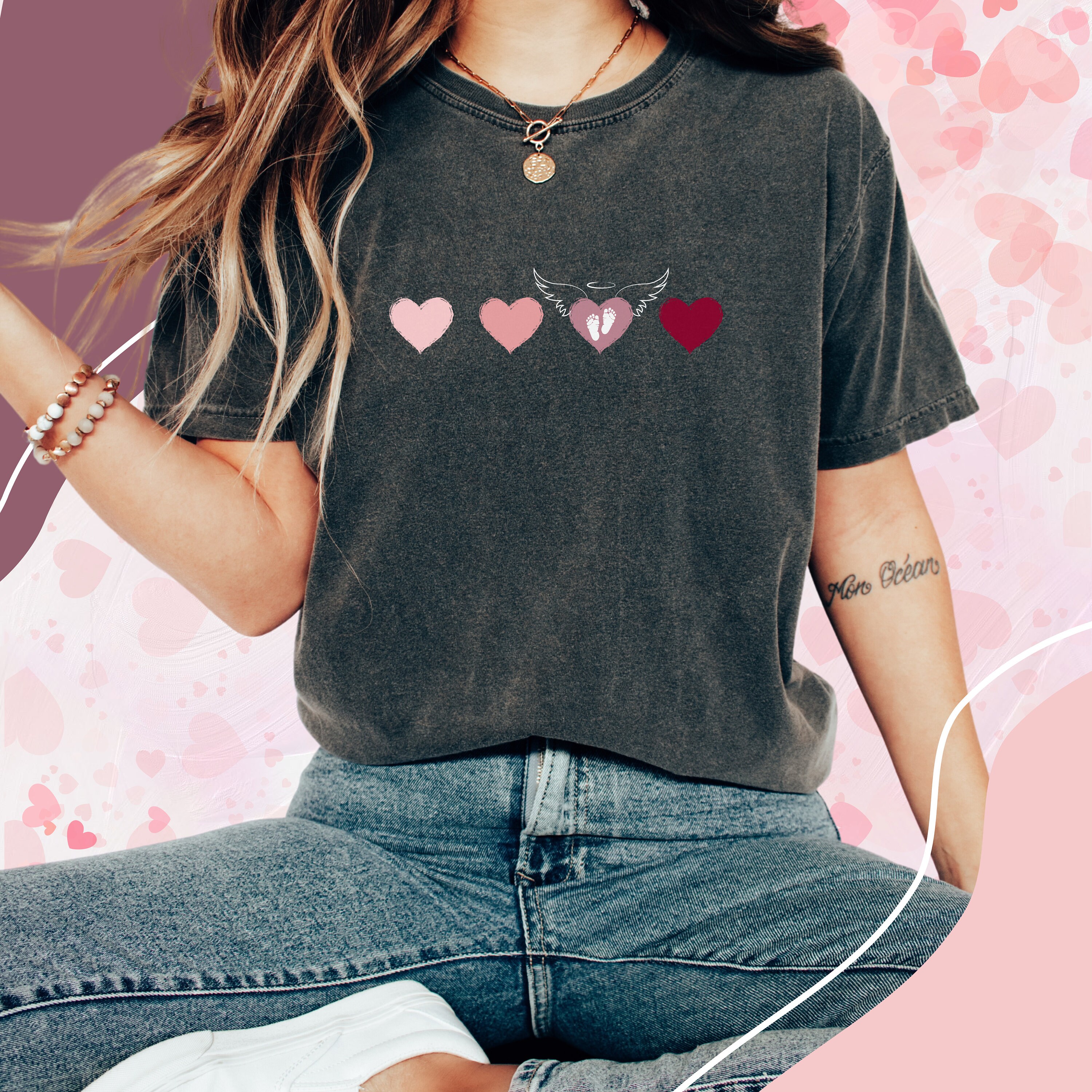 Valentines Day Hearts With Wings, Angel Baby Valentine, Miscarriage ...