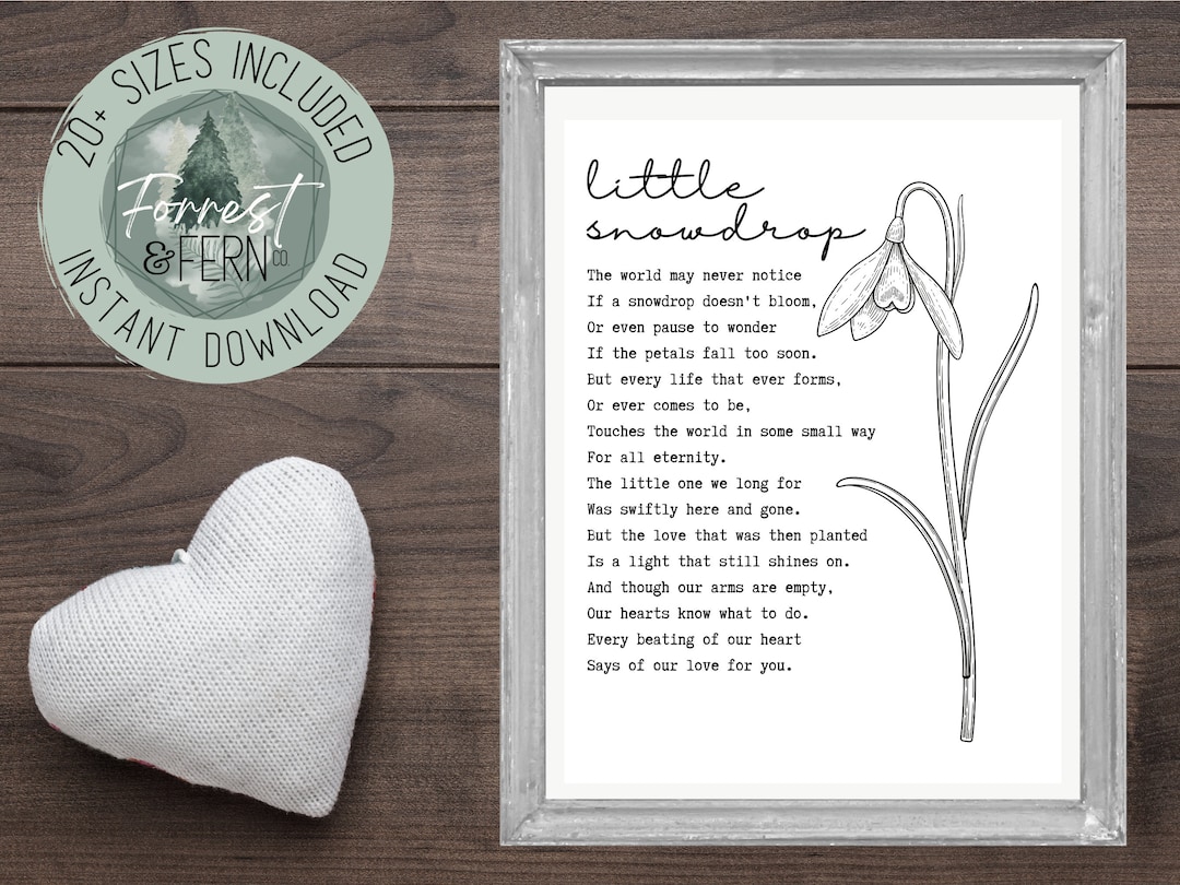 Miscarriage Gift for Mom or Dad, Baby Loss Poem, Child Loss Remembrance ...