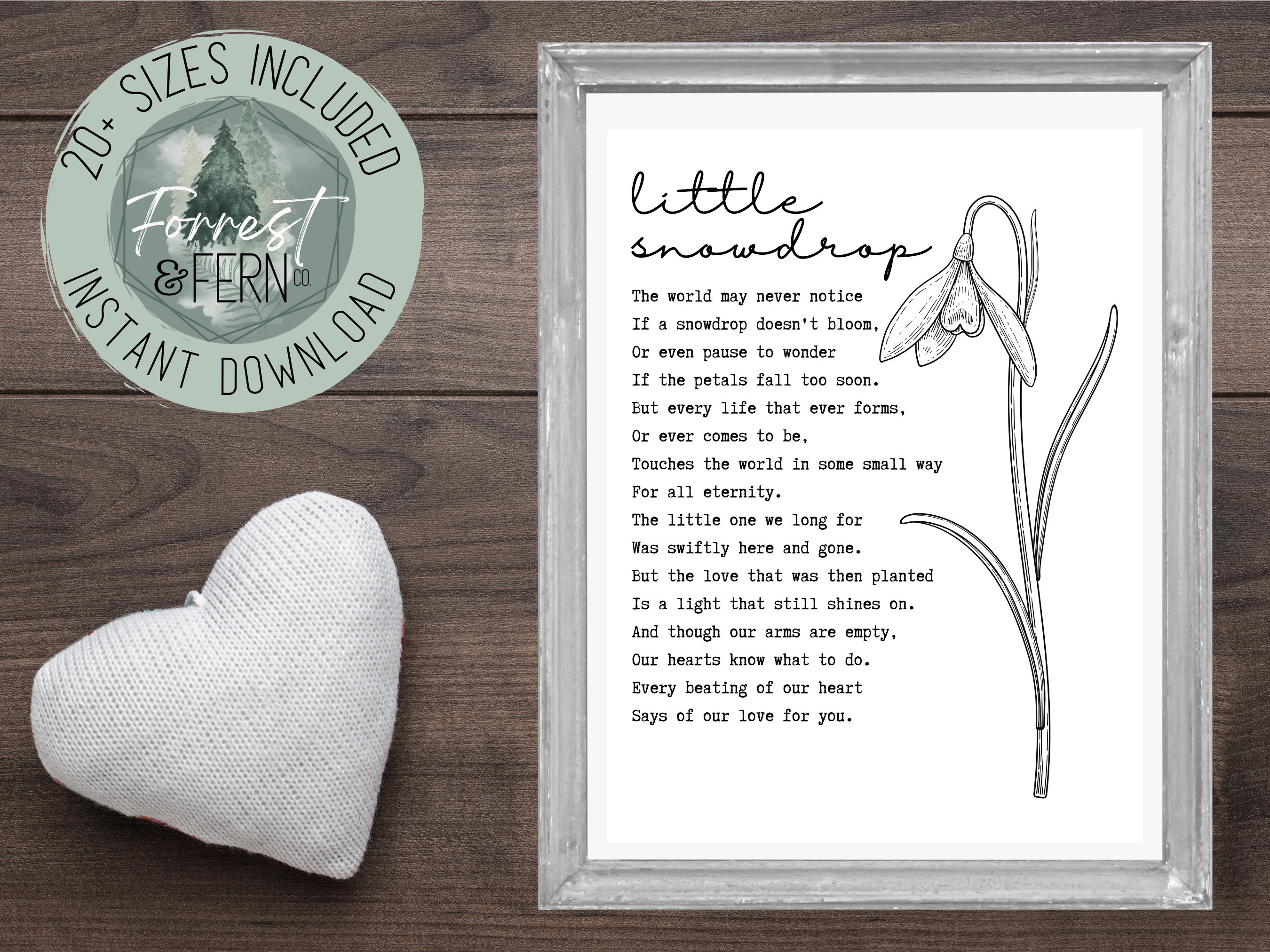 Miscarriage Gift for Mom or Dad, Baby Loss Poem, Child Loss Remembrance ...