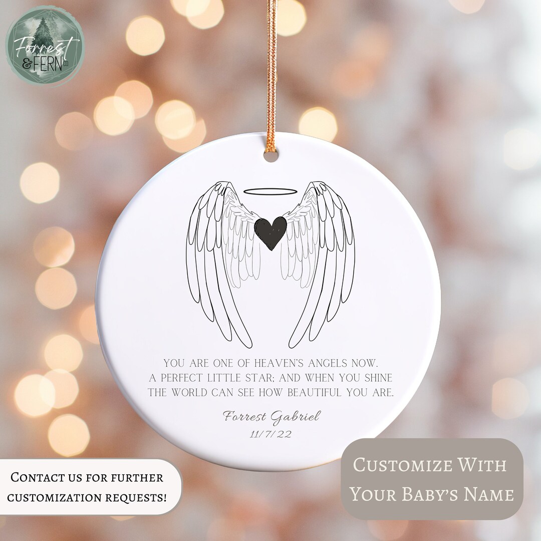 Custom Baby Memorial Ornament, Angel Baby Ornament, Miscarriage ...