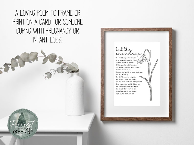 Miscarriage Gift for Mom or Dad, Baby Loss Poem, Child Loss Remembrance ...