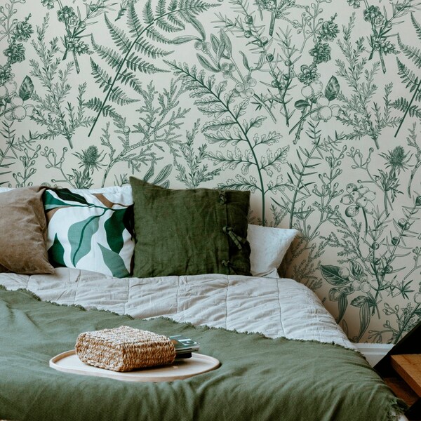 Botanical Wallpaper - Etsy
