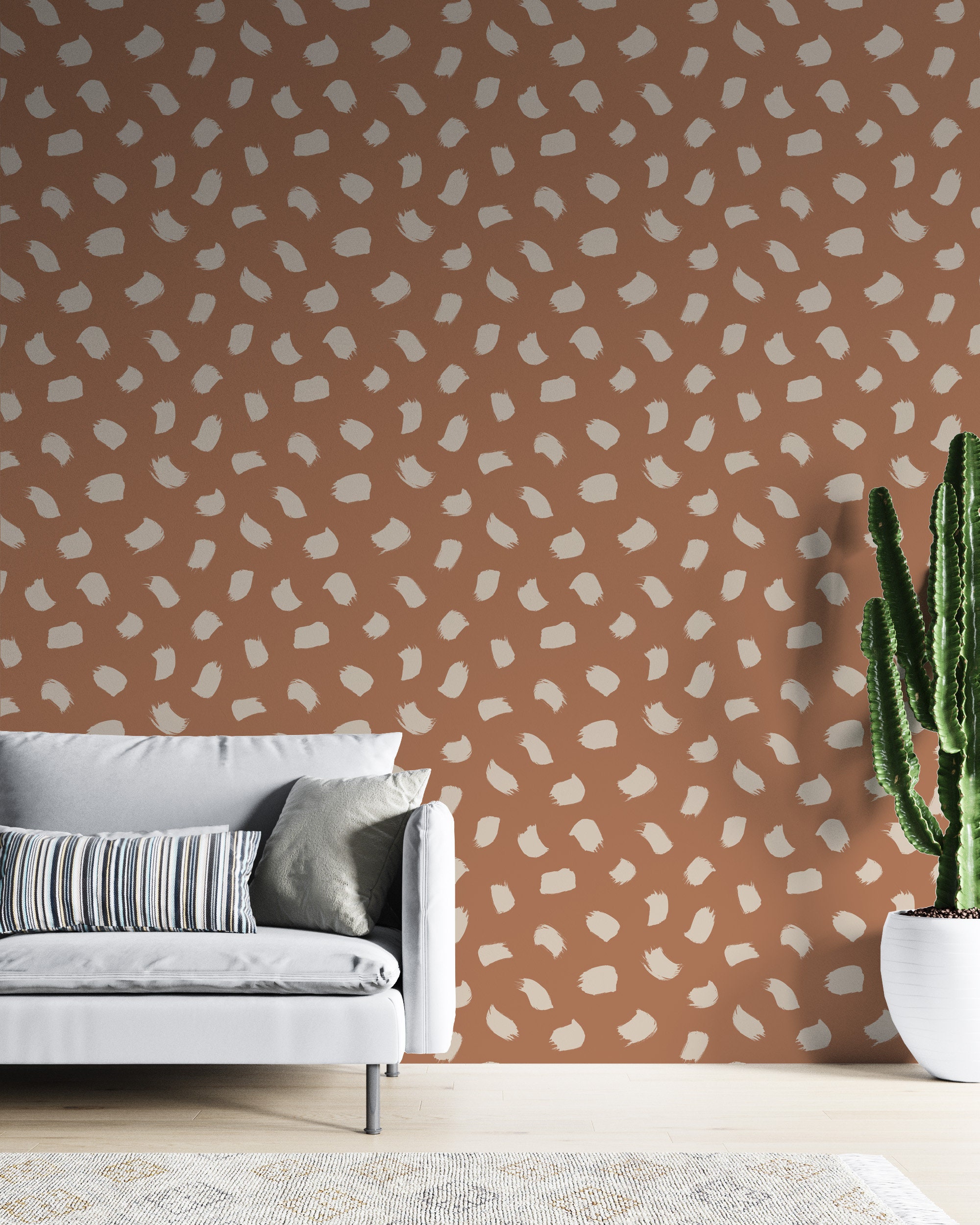 Brown Spot Color Wallpaper Peel and Stick Watercolor Self - Etsy UK