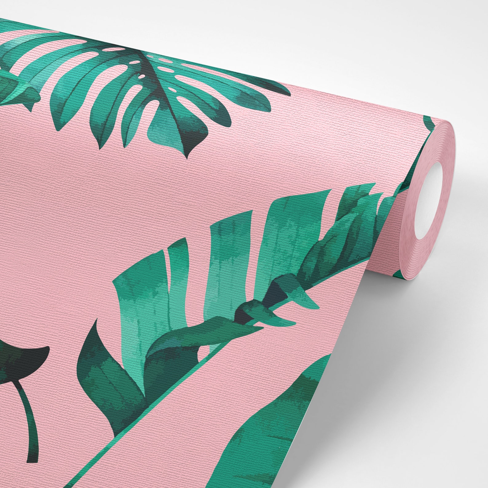 Pink Tropical Wallpaper Peel and Stick Leaf Self Adhesive - Etsy