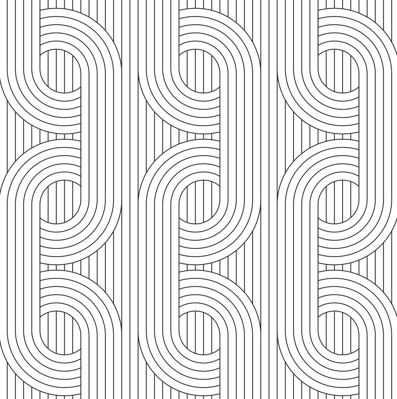 Black and White Geometric Wallpaper Art Deco Peel and Stick | Etsy