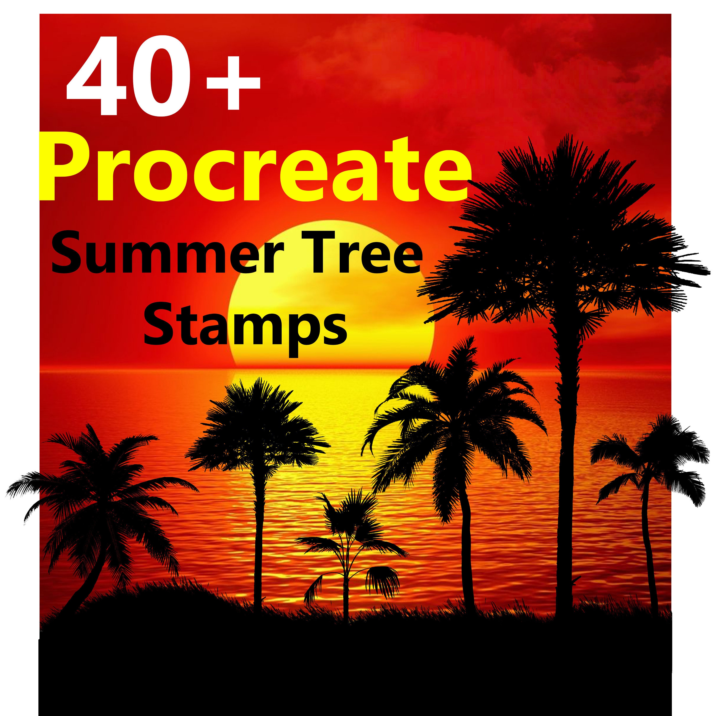 Procreate Summer Tree Brushes Stamps Procreate Tree Stamps - Etsy
