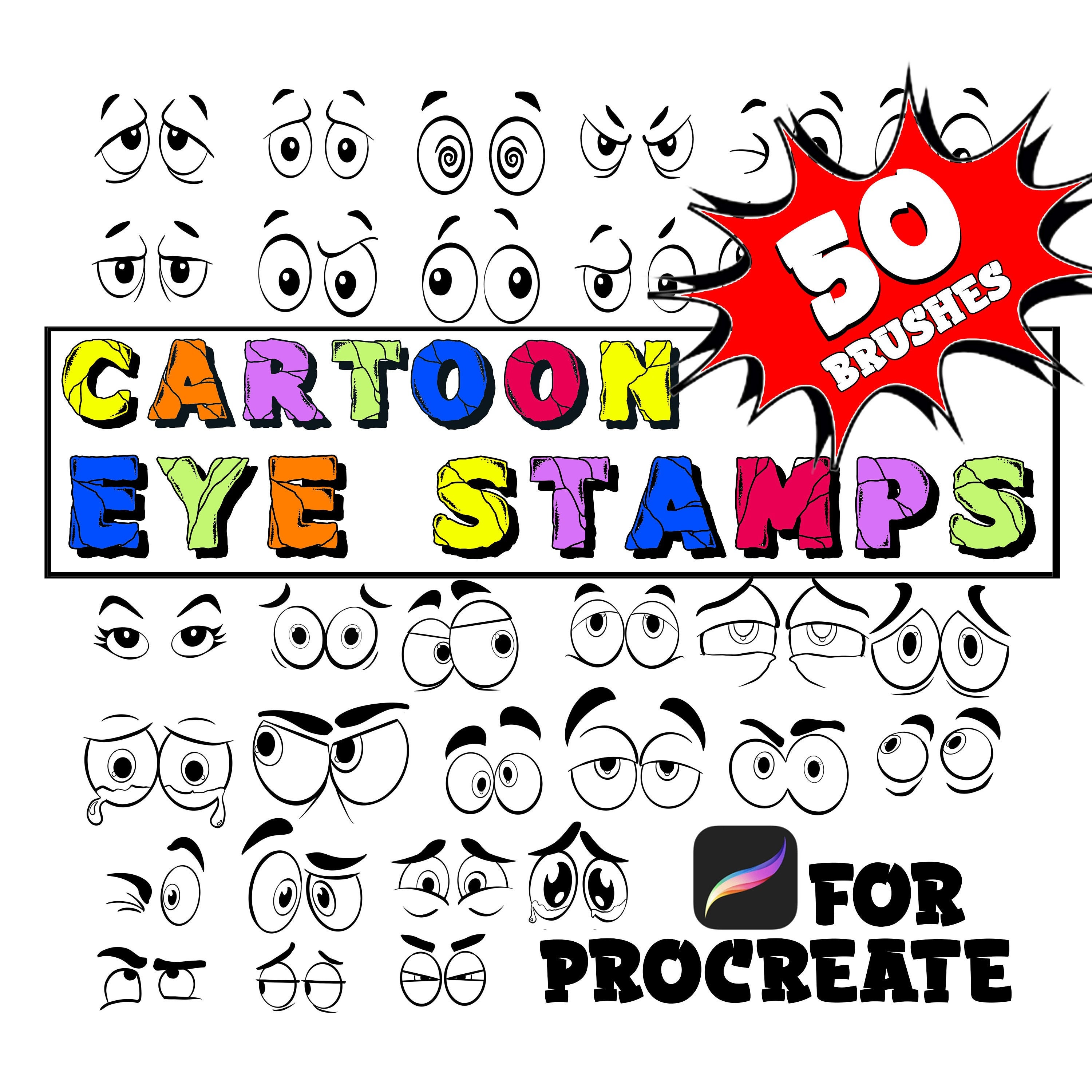 Procreate Cartoon Eyes Procreate Cartoon Brushes Procreate - Etsy