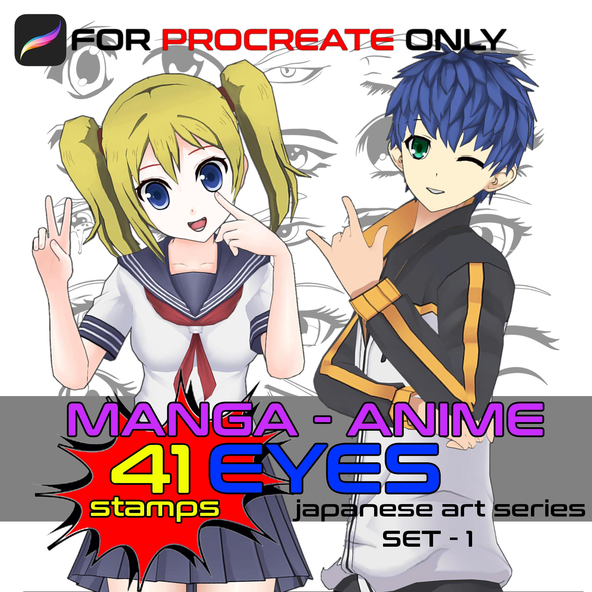 Procreate Manga Anime Brushes, Stamps, Procreate Manga Anime Stamps ...