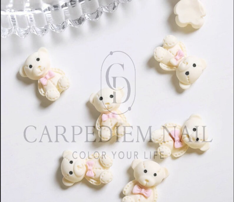 10pcs - Resin 3D Teddy Bear Charms for Nail Art Decorations - Etsy