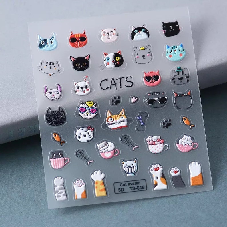 5D Puppy Dog and Cat Print Sticker for Nail Art (french Bulldog ...