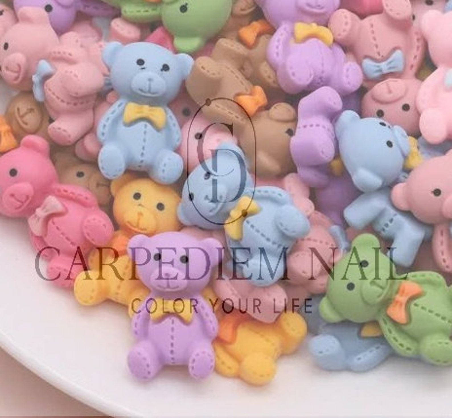 10pcs - Resin 3D Teddy Bear Charms for Nail Art Decorations - Etsy